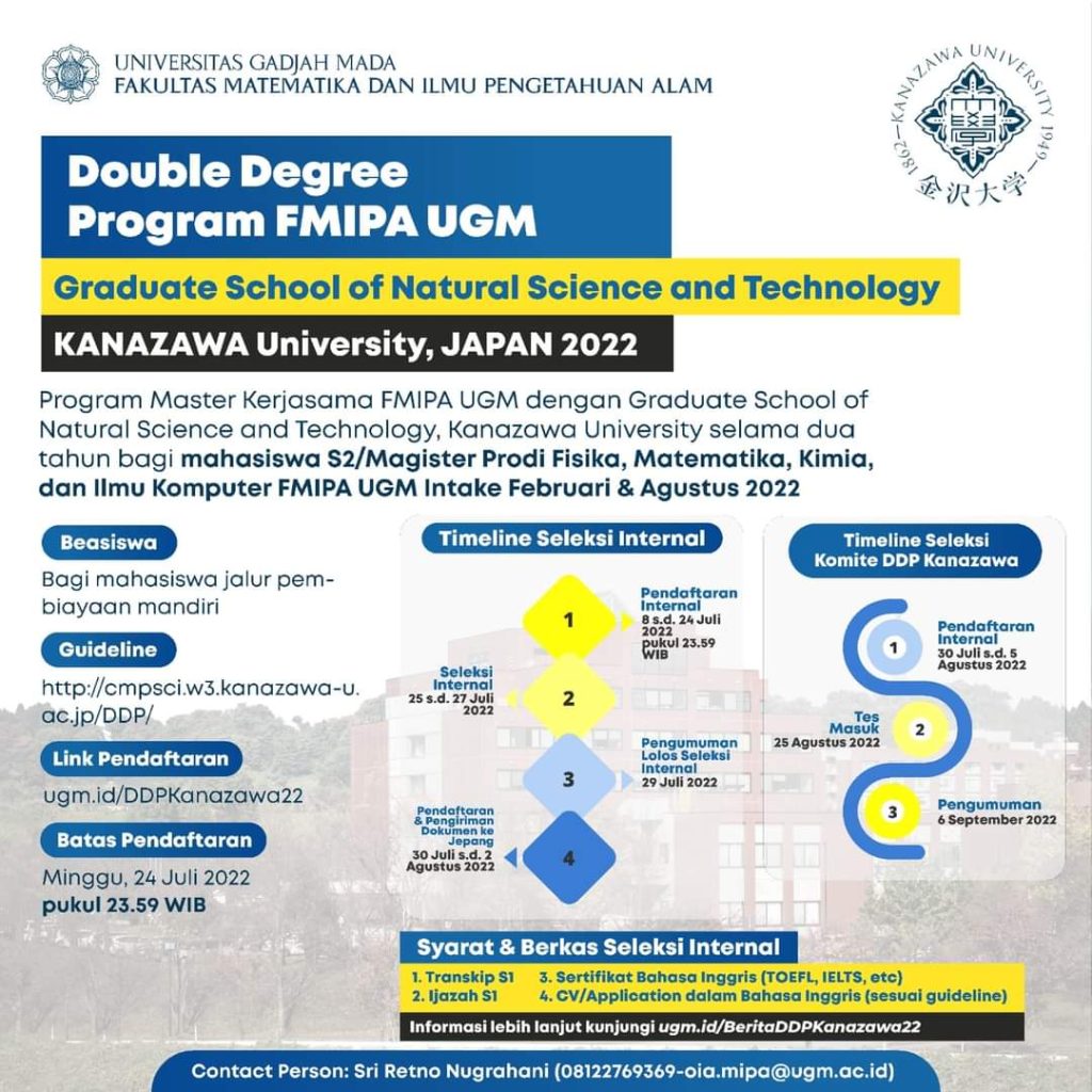 Double Degree Program FMIPA UGM-Graduate School of Natural Science and ...